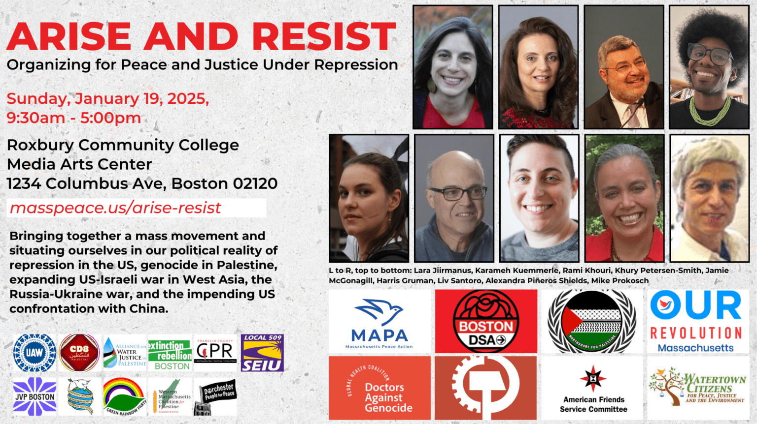 Arise and Resist: Organizing for Peace and Justice Under Repression ...
